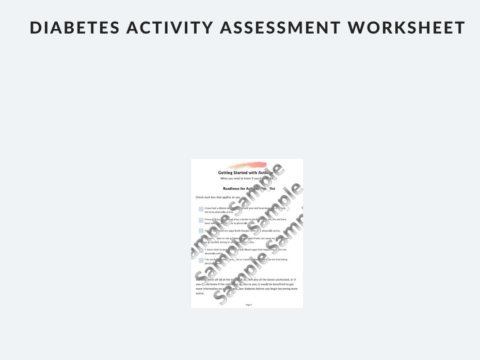 Diabetes Exercise Assessment Worksheet - Well Resourced Dietitian