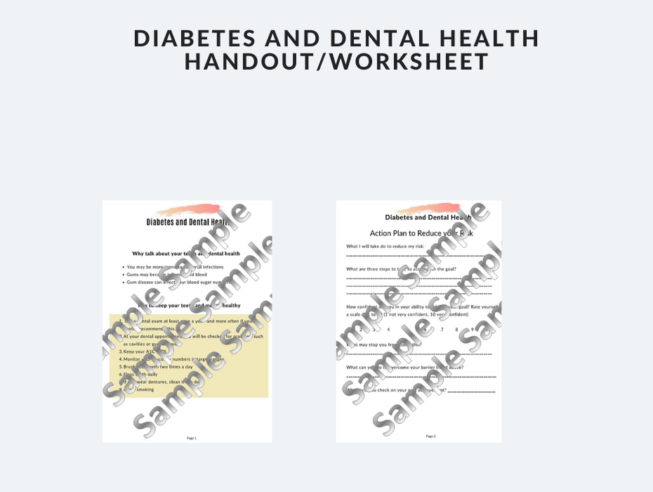 Diabetes and dental health handout/worksheet - Well Resourced Dietitian