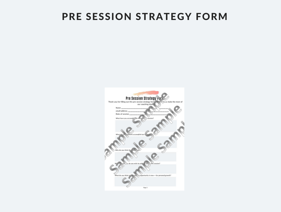 Pre Session Strategy Client Form - Well Resourced Dietitian