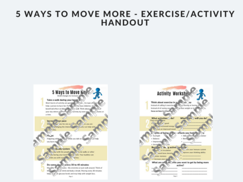 5 Ways to Move More - Exercise/Activity Handout - Well Resourced Dietitian