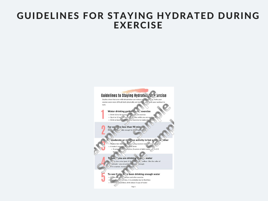 Guidelines on Staying Hydrated when Exercising - Well Resourced Dietitian