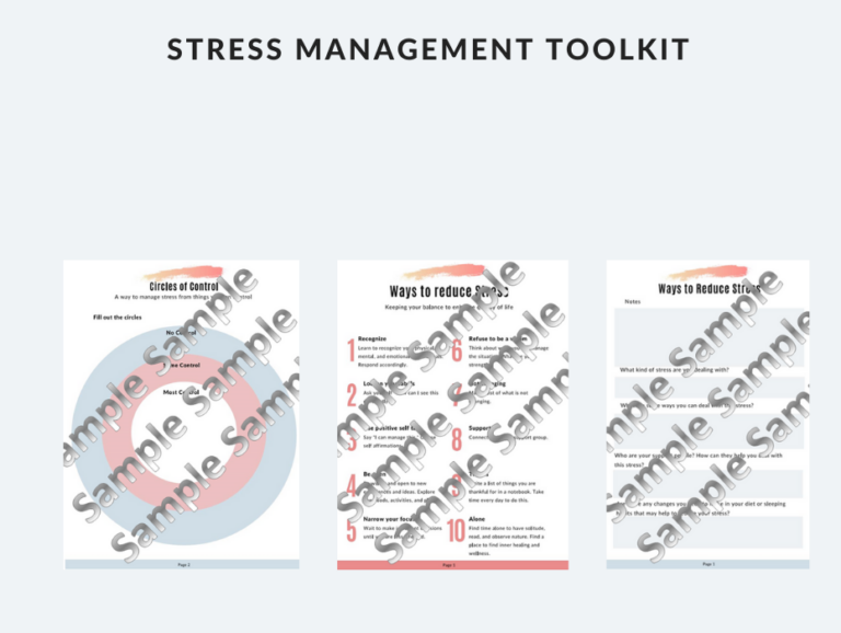 Stress Management Worksheet/Handout Toolkit - Well Resourced Dietitian