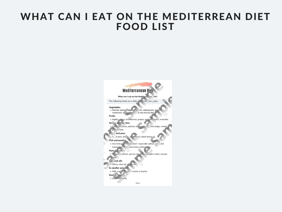 What can I eat on the Mediterrean diet Handout - Well Resourced Dietitian