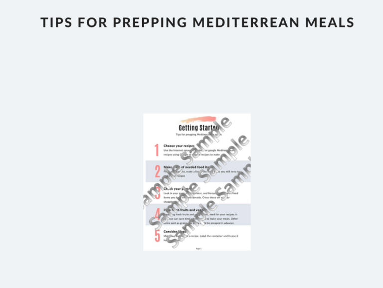 Tips for prepping Mediterranean meals - Well Resourced Dietitian