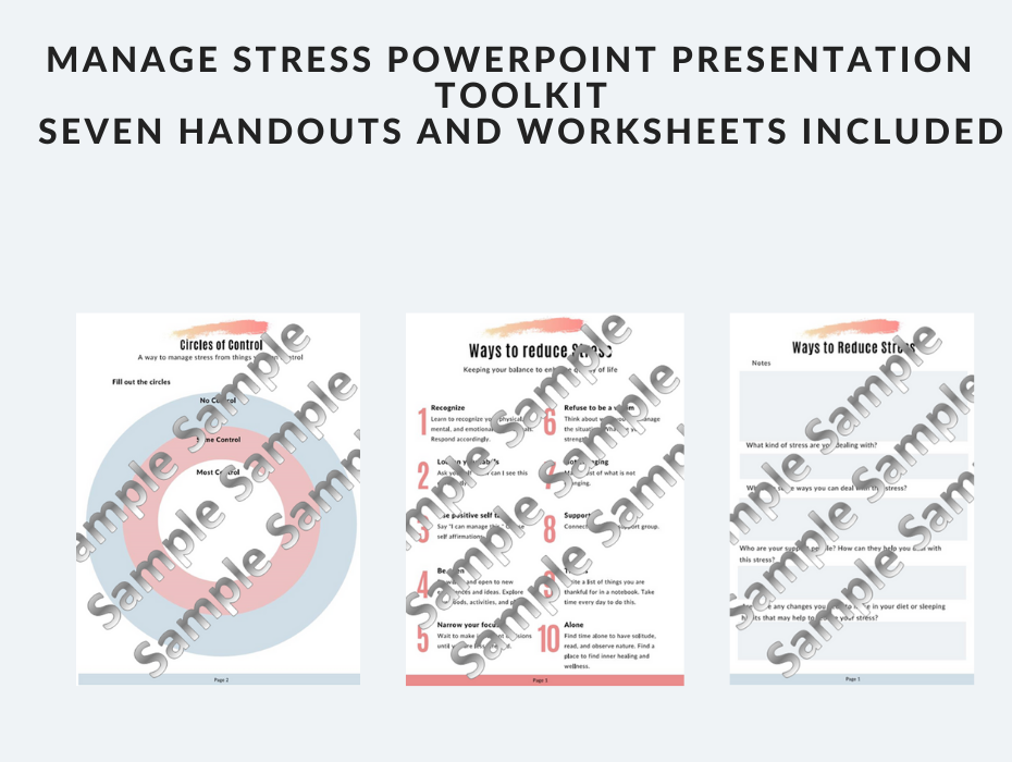 Manage Stress Powerpoint Presentation Package and Handouts - Well ...