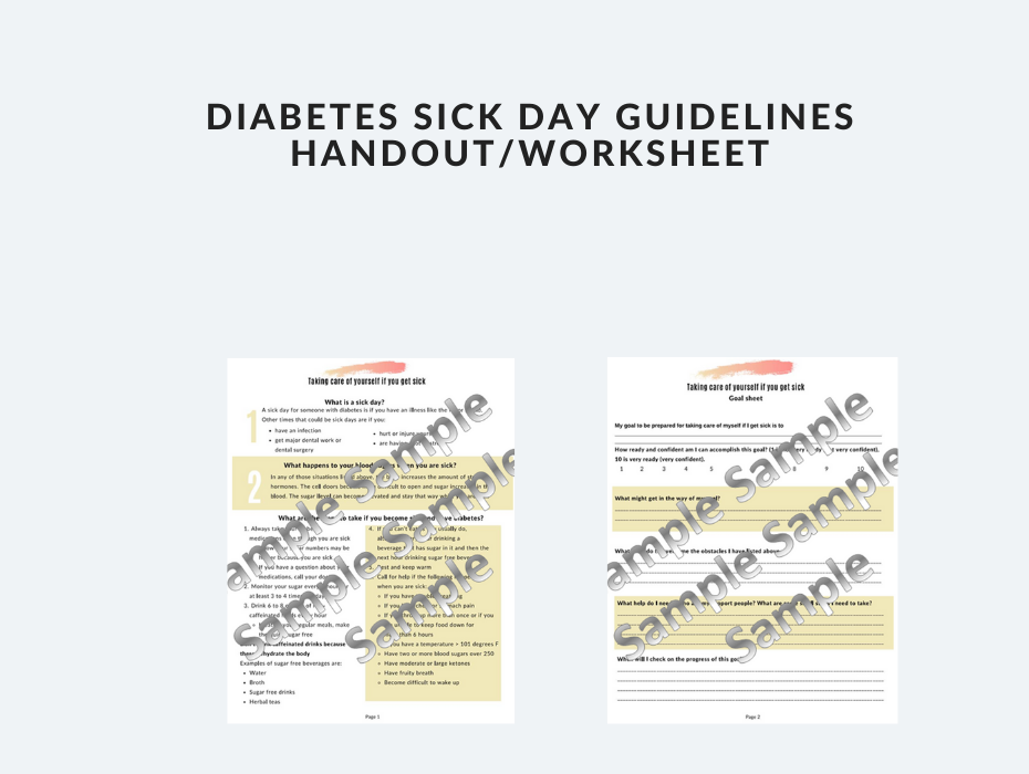 Diabetes Sick Day Guidelines/Worksheet - Well Resourced Dietitian