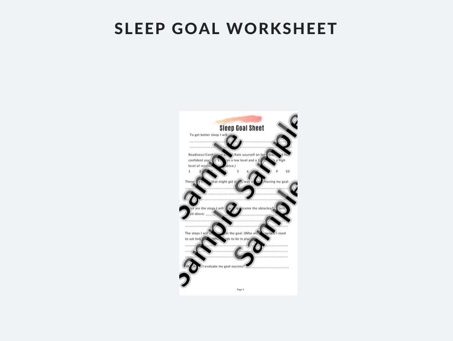 Sleep Goal Worksheet - Well Resourced Dietitian