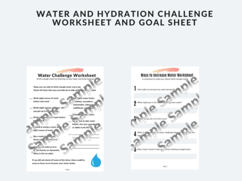 Water and Hydration Challenge Worksheet and Goal Sheet - Well Resourced ...