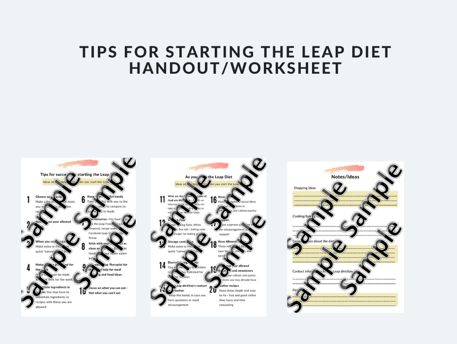 Tips for Starting the Leap Diet Handout/Worksheet - Well Resourced ...