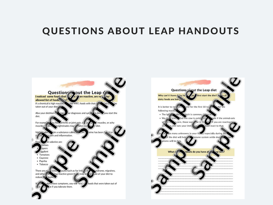 Questions about the Leap Diet Handout - Well Resourced Dietitian
