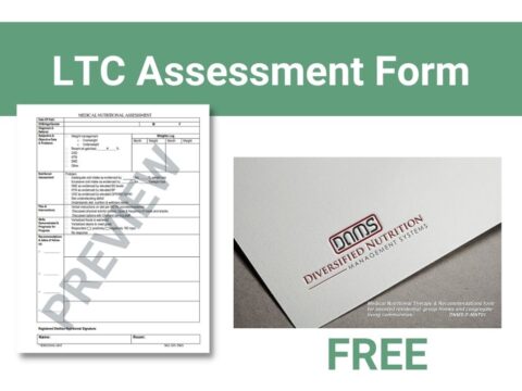 LTC Nutrition Assessment & Recommendation Form, MNT, long term care ...