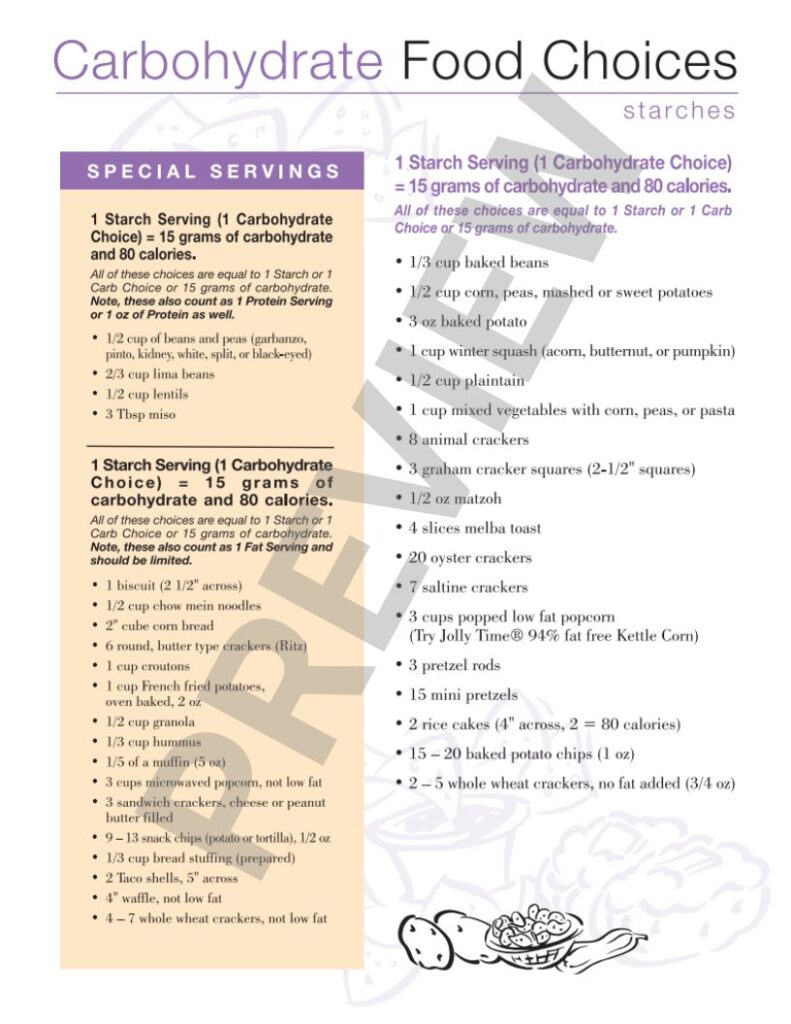 Diabetes Nutrition Toolkit, carbohydrate counting, meal plan, exchange ...