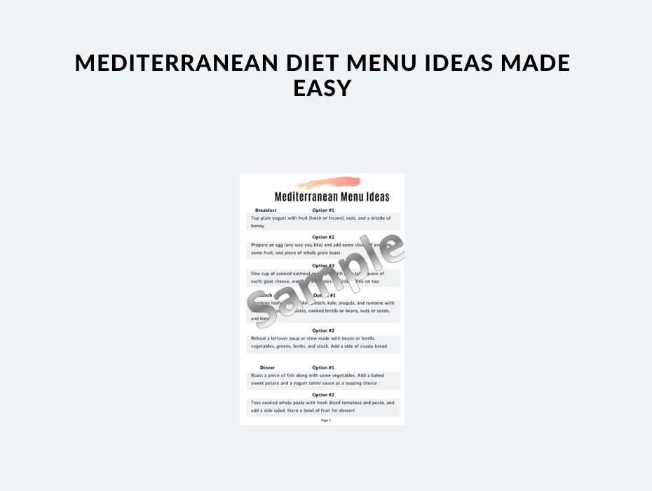 Mediterranean Diet Menu Ideas Made Easy - Well Resourced Dietitian