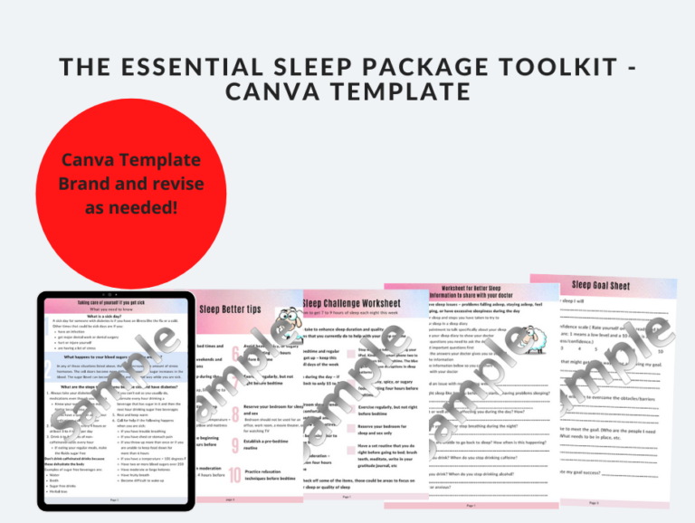 The Essential Sleep Worksheet Package - Canva Template - Well Resourced ...