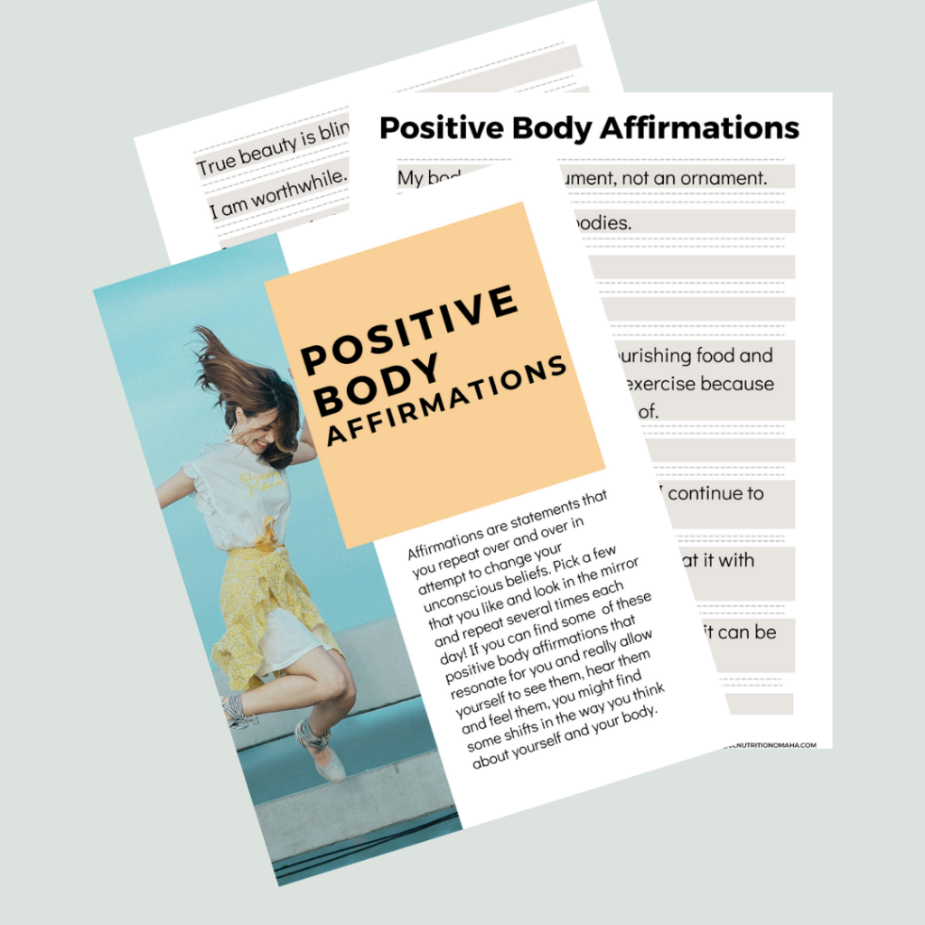 Positive Body Affirmations - Well Resourced Dietitian