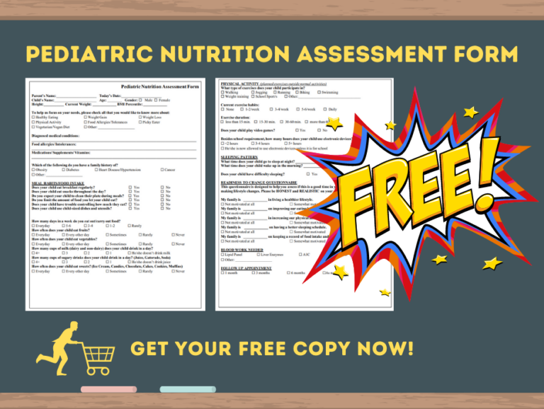 Free Pediatric Nutrition Assessment Form Well Resourced Dietitian