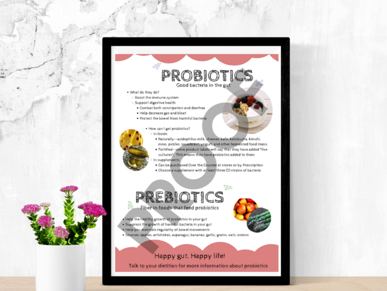 Probiotics Nutrition Education Poster - Well Resourced Dietitian