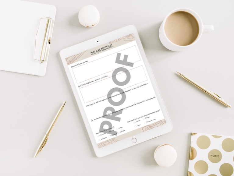 Meal Plan Intake Assessment Form - Well Resourced Dietitian