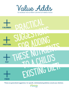 Value Adds for Pureed Foods Handout - Well Resourced Dietitian