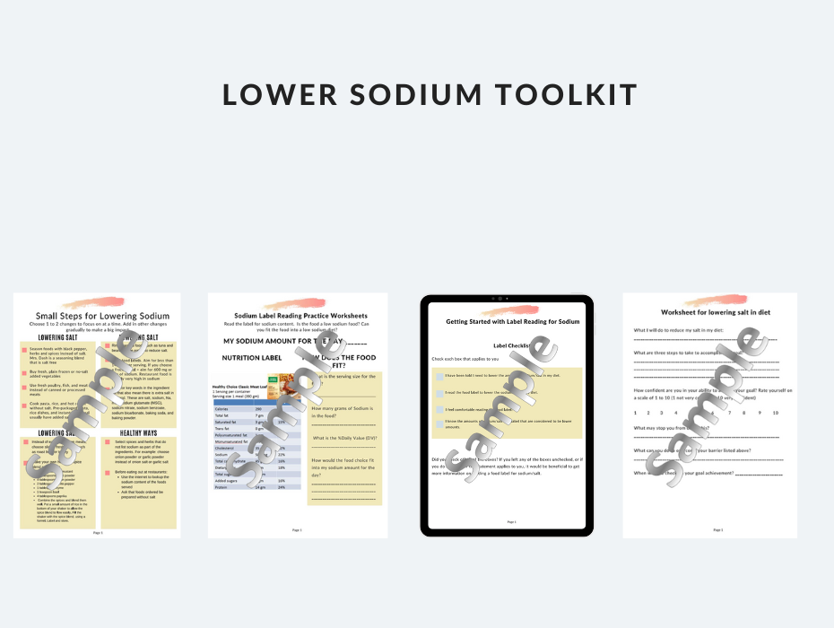 Lower Salt/Sodium Toolkit - Well Resourced Dietitian