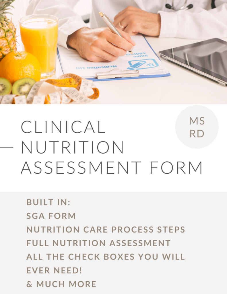 clinical nutrition assessment form - Well Resourced Dietitian