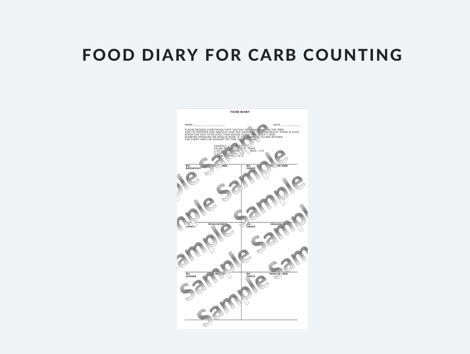 Food Diary for Carbohydrate Counting - Well Resourced Dietitian