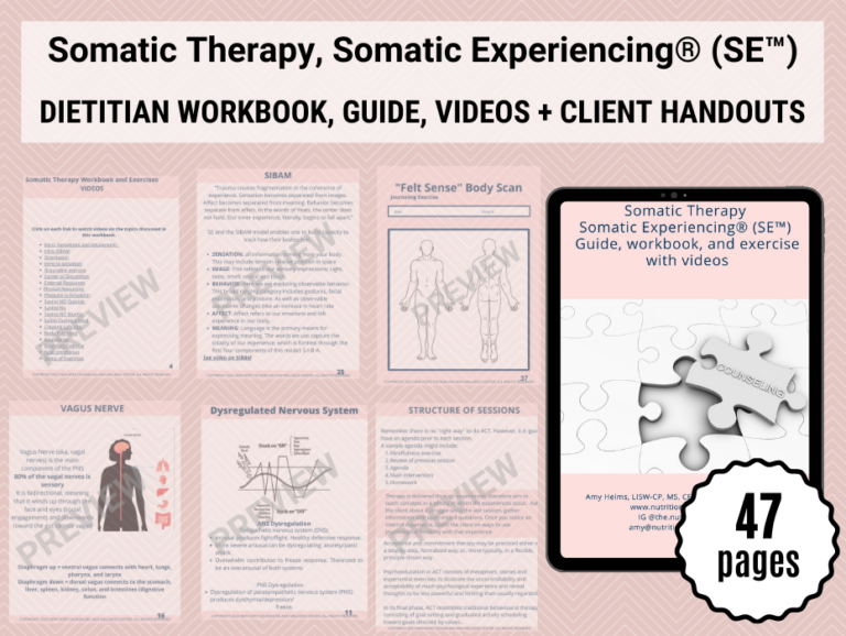 Somatic Therapy, Somatic Experiencing® (SE™) Guide, Workbook and Videos ...