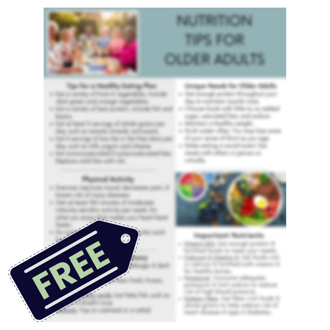 Nutrition Tips for Older Adults - Well Resourced Dietitian