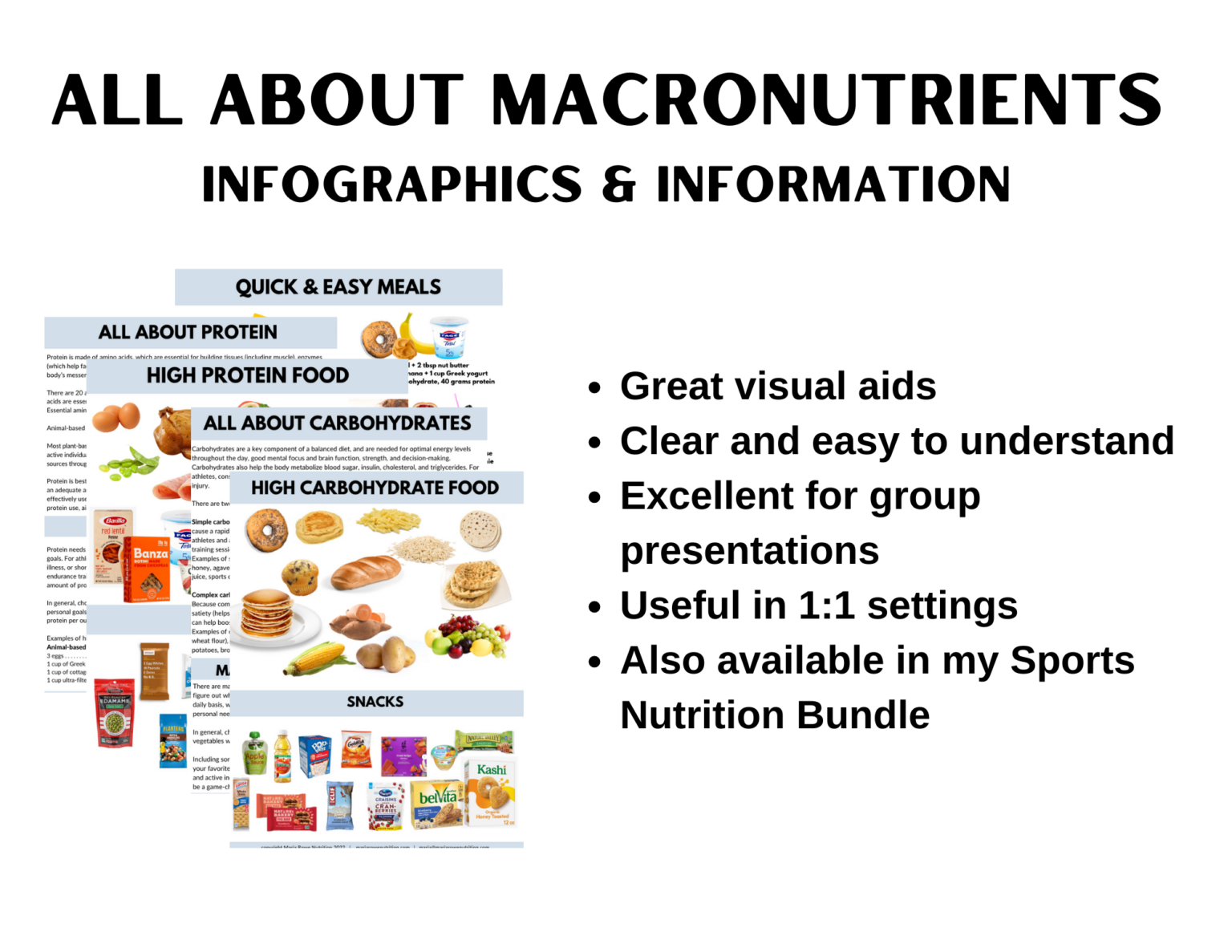 Macronutrient Infographic Bundle - Well Resourced Dietitian