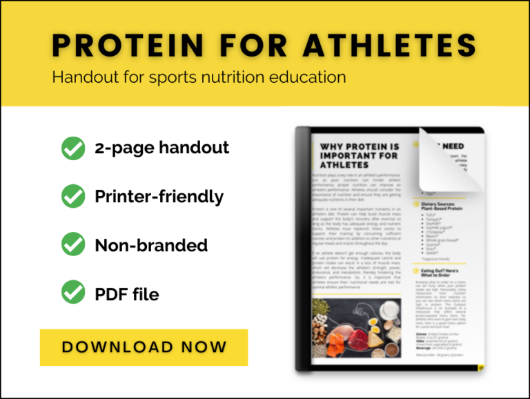 Protein for Athletes Sports Nutrition Handout - Well Resourced Dietitian