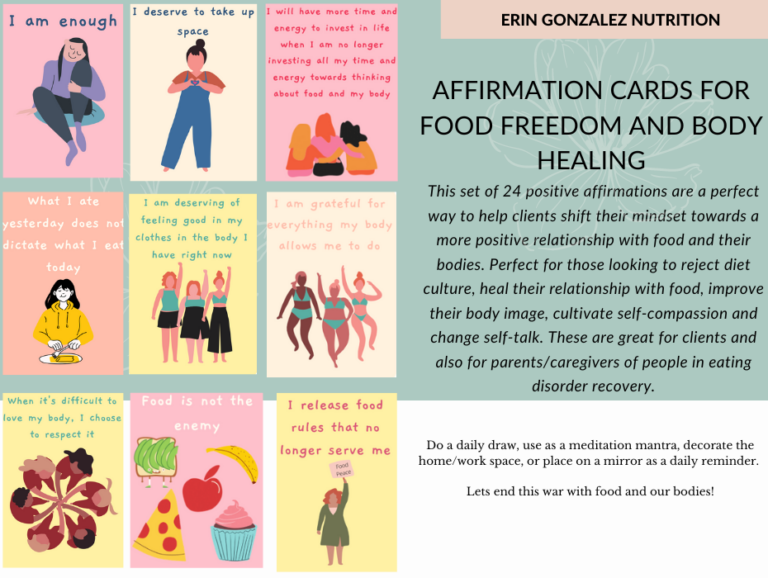 Affirmation Cards for Food Freedom and Body Healing - Well Resourced ...