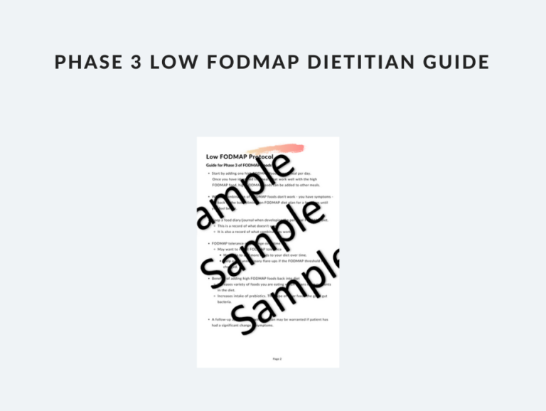 Phase 3 Low FODMAP Dietitian Guide - Well Resourced Dietitian