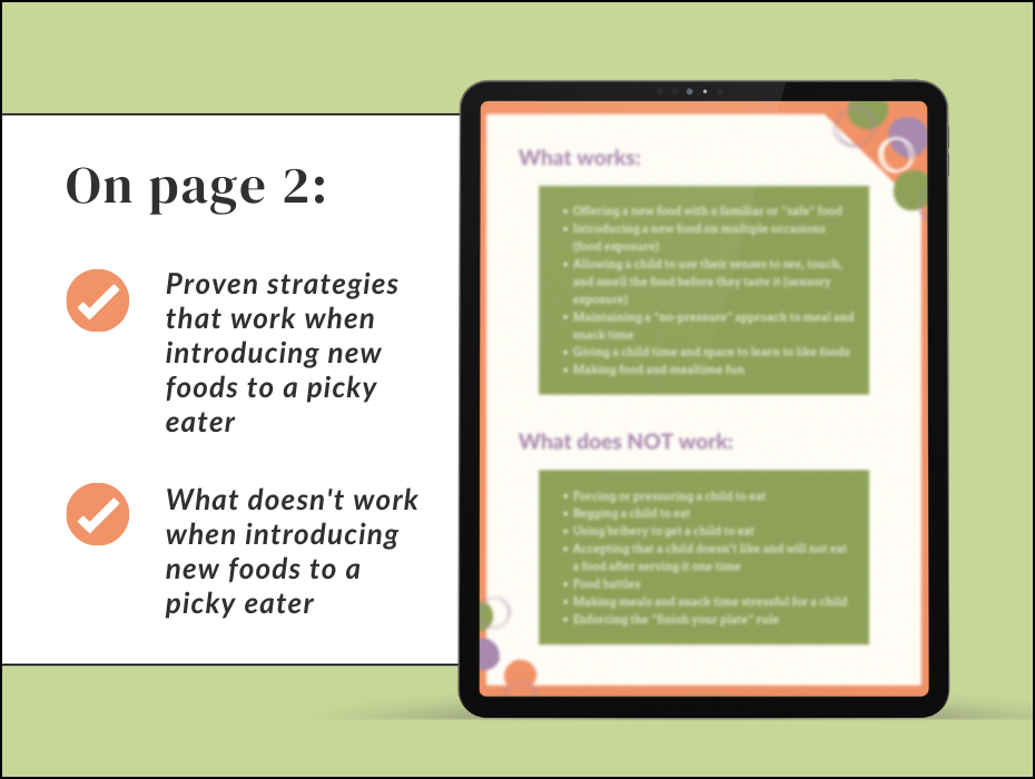 Picky Eaters Tips Introducing New Foods Handout - Well Resourced Dietitian