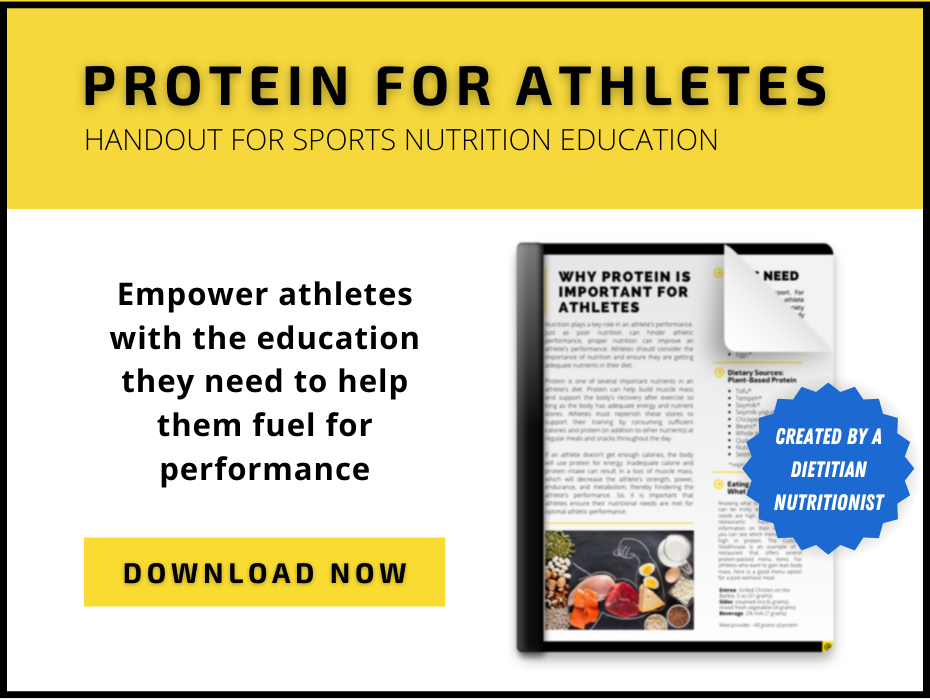 Protein for Athletes Sports Nutrition Handout - Well Resourced Dietitian