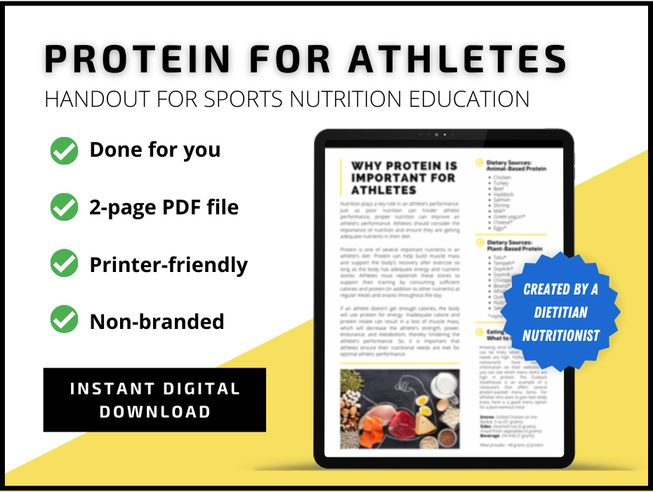 Protein for Athletes Sports Nutrition Handout - Well Resourced Dietitian