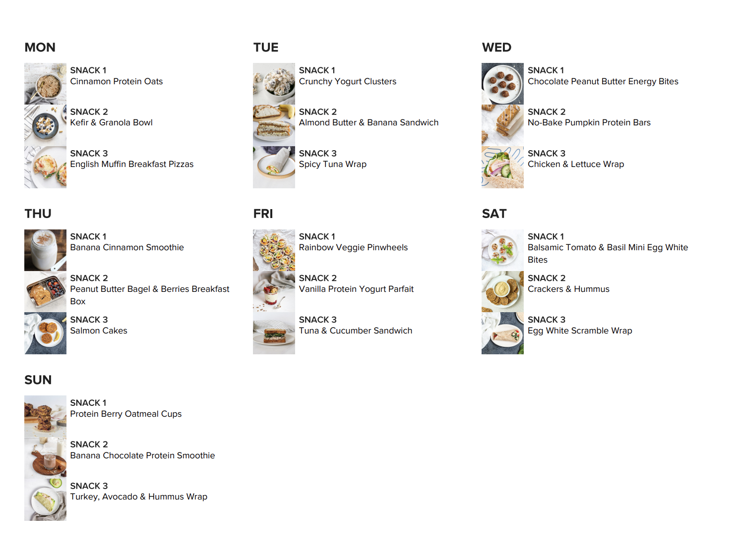 Workout snacks meal plan - Well Resourced Dietitian