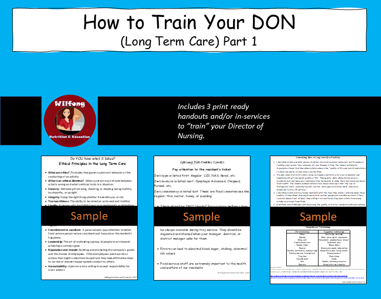 How to Train Your DON (Long-term Care), Part 1 - Well Resourced Dietitian