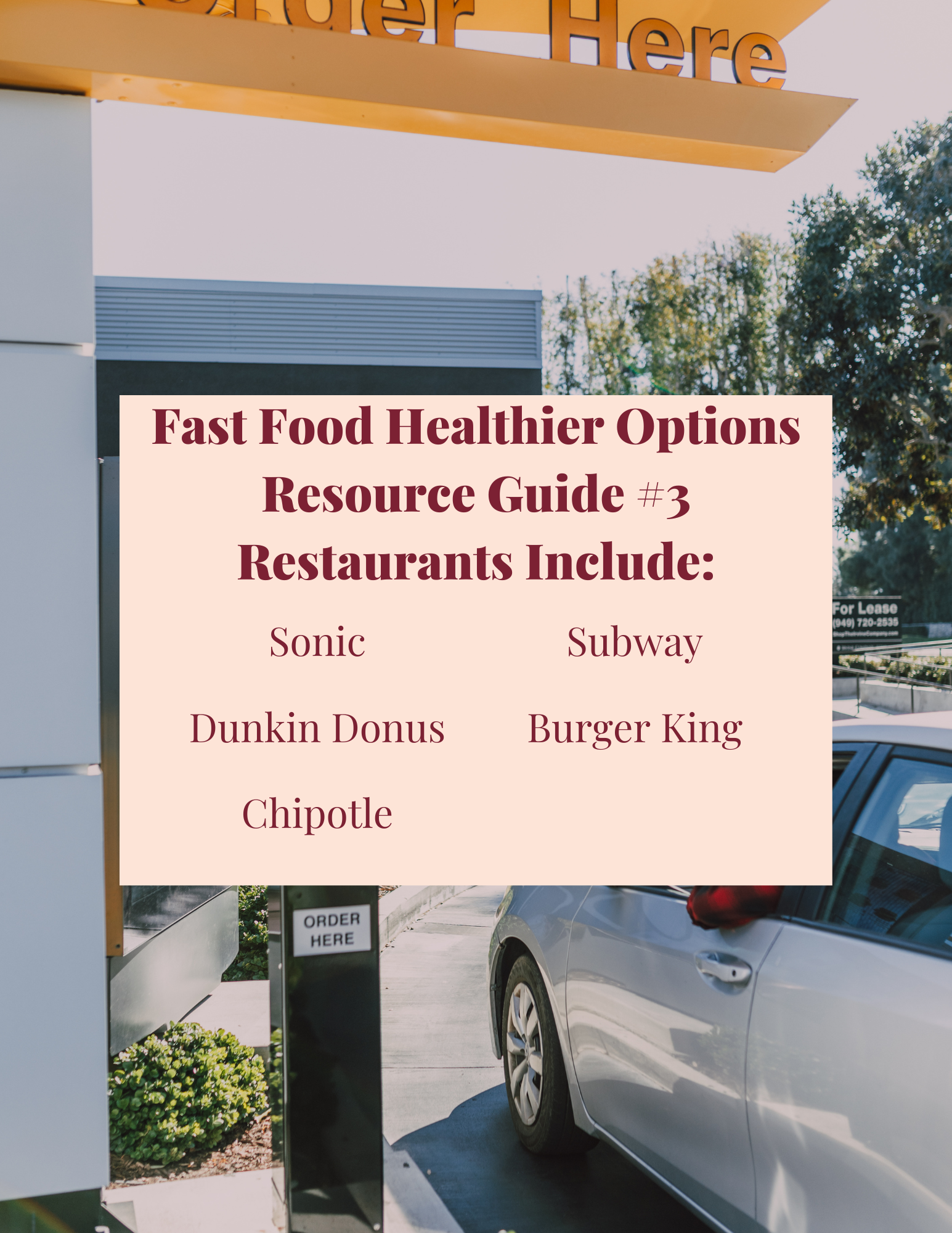 Fast Food Healthier Options Resource Guide #3 - Well Resourced Dietitian