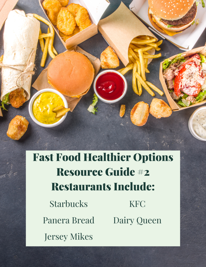 Fast Food Healthier Options Resource Guide #2 - Well Resourced Dietitian
