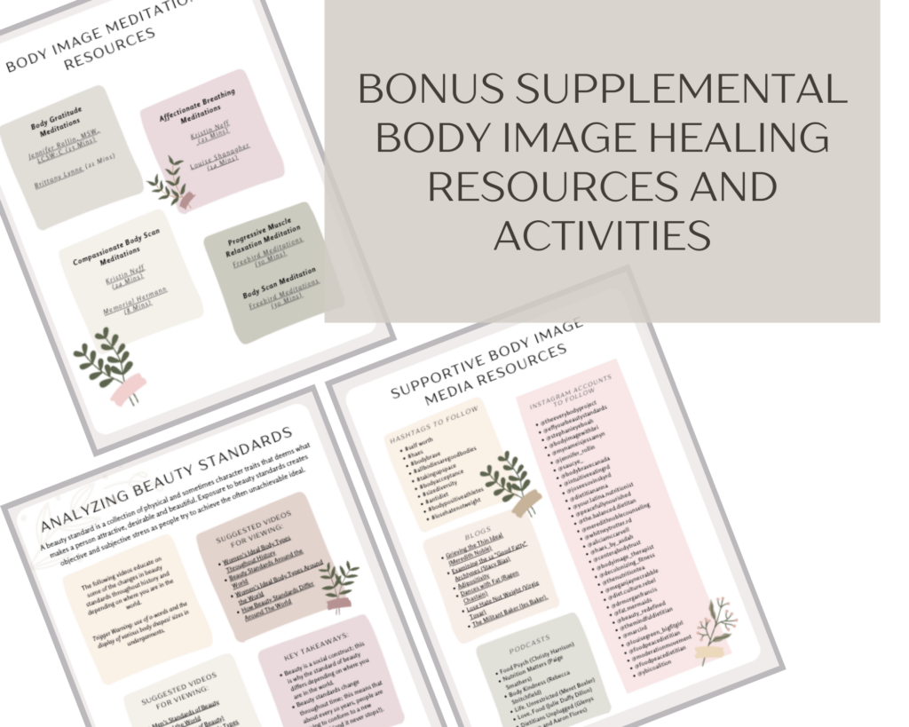 Bonus Supplemental Body Image Healing Resources and Activities - Well ...