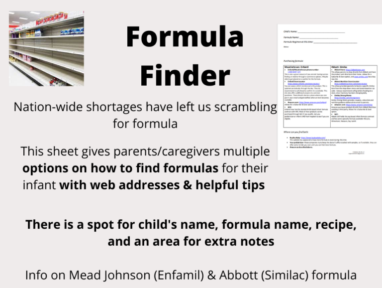 NICU Infant Formula - Well Resourced Dietitian