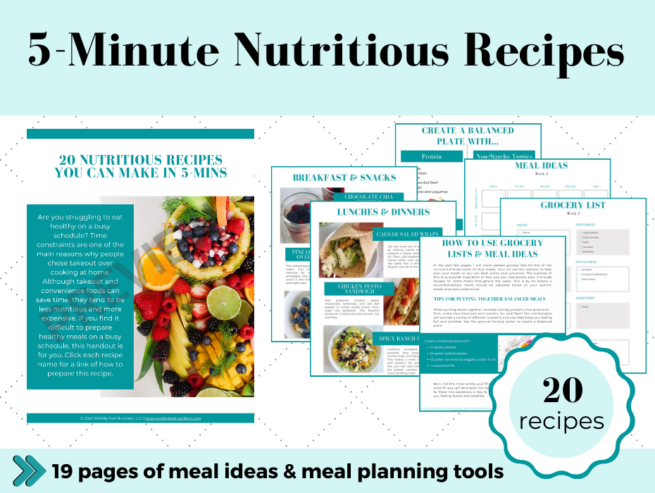 20 Nutritious Recipes You Can Make in 5-Minutes | Well Resourced Dietitian