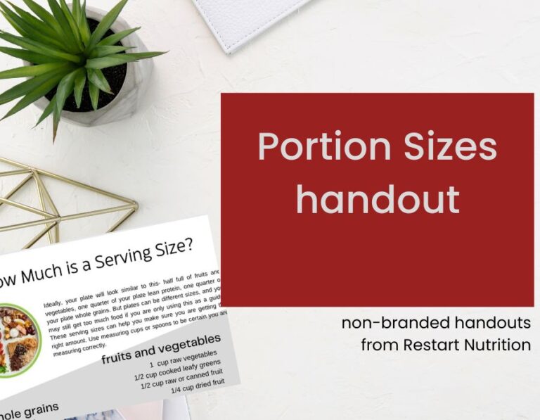 Portion Sizes Handout - Well Resourced Dietitian
