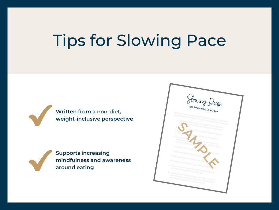 Tips for Slowing Pace - Well Resourced Dietitian