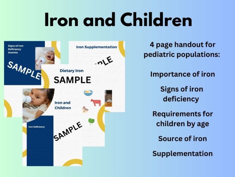 Iron and Children patient education handout - Well Resourced Dietitian