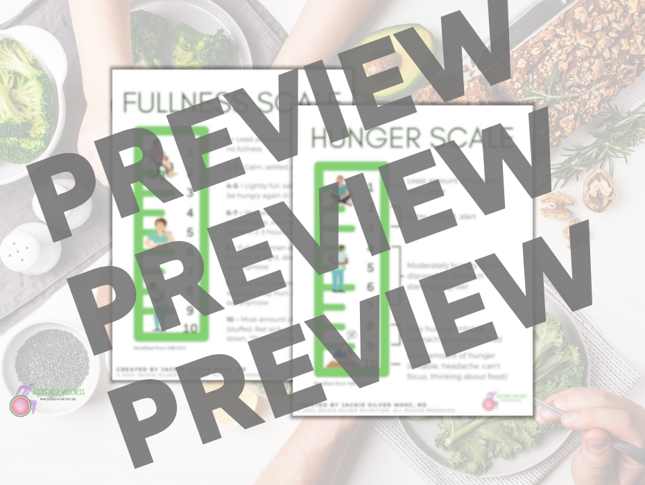 Hunger and Fullness Scales Bundle | Well Resourced Dietitian