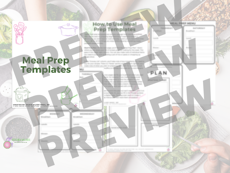 Meal Prep Templates - Well Resourced Dietitian