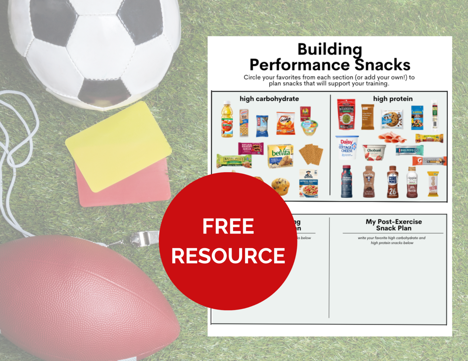 Free worksheet: Building Performance Snacks - Well Resourced Dietitian