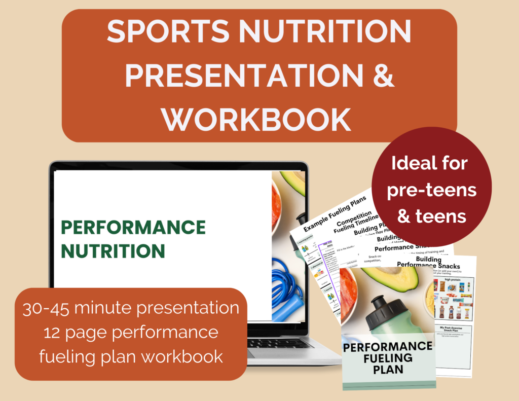 Sports Nutrition Presentation and Performance Fueling Workbook for Pre ...