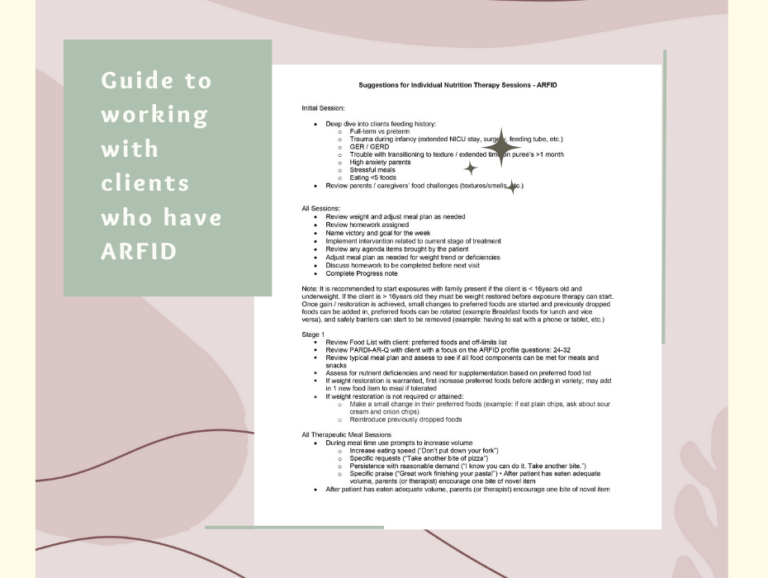 Guide for Individual Nutrition Therapy Sessions for ARFID Clients ...